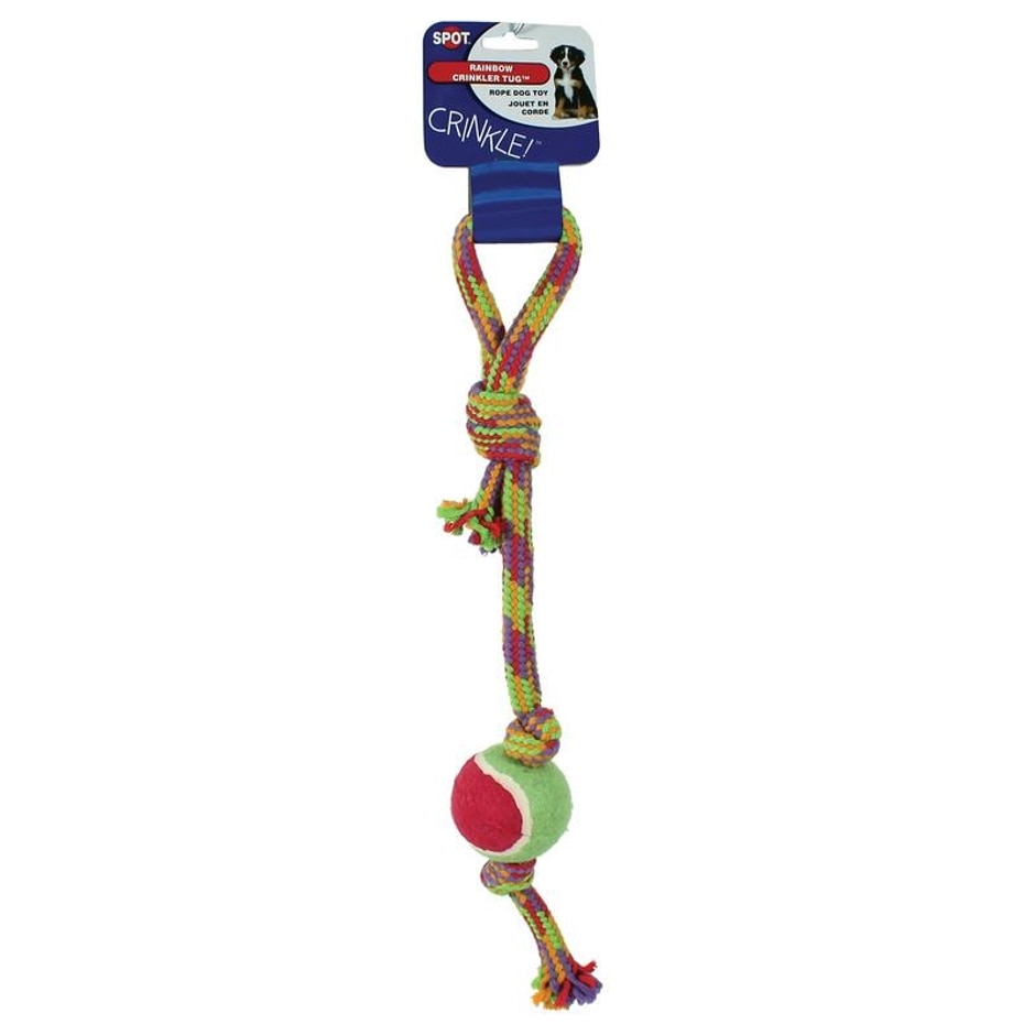 SPOT CRINKLE ROPE TUG WITH TENNIS BALL - Brunswick, ME - Brooks Feed ...